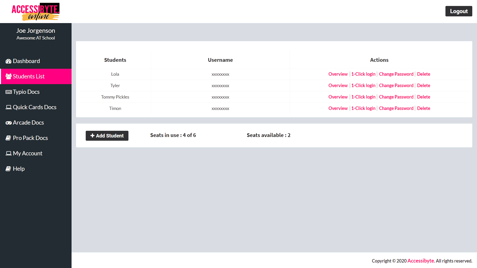 Students List | Accessibyte